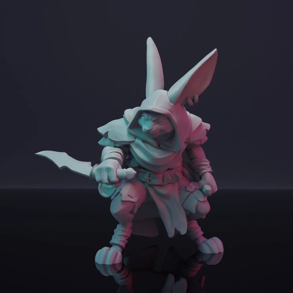 Миниатюра "Зайцегон Плут, Вор" (Harengon, Rabbitfolk, Зайцелюди ...