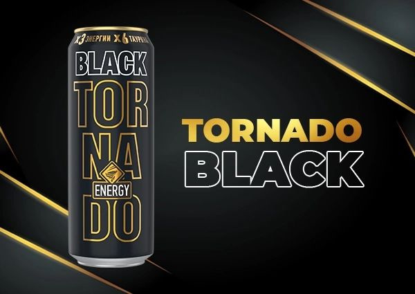 Энергетик ТОРНАДО Энерджи Блек/ Tornado energy Black 0,45 жб 12 штук ...