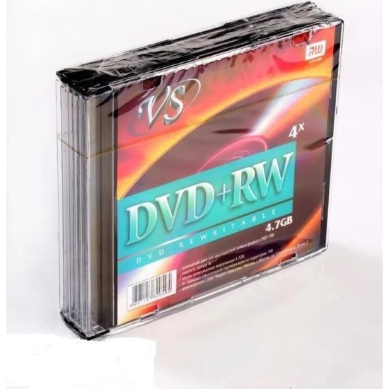 dvd rw диск, VS DVD+RW 4,7 GB 4x SL/5. 5штук купить на OZON по низкой цене (1763982144)