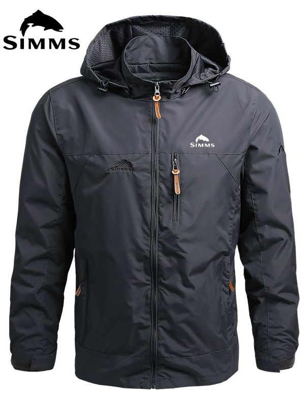 Куртка Мужской Simms Цепочка, Значки фиолетовый пиджачный Полиэфирное волокно, размер 56 Длинный ...