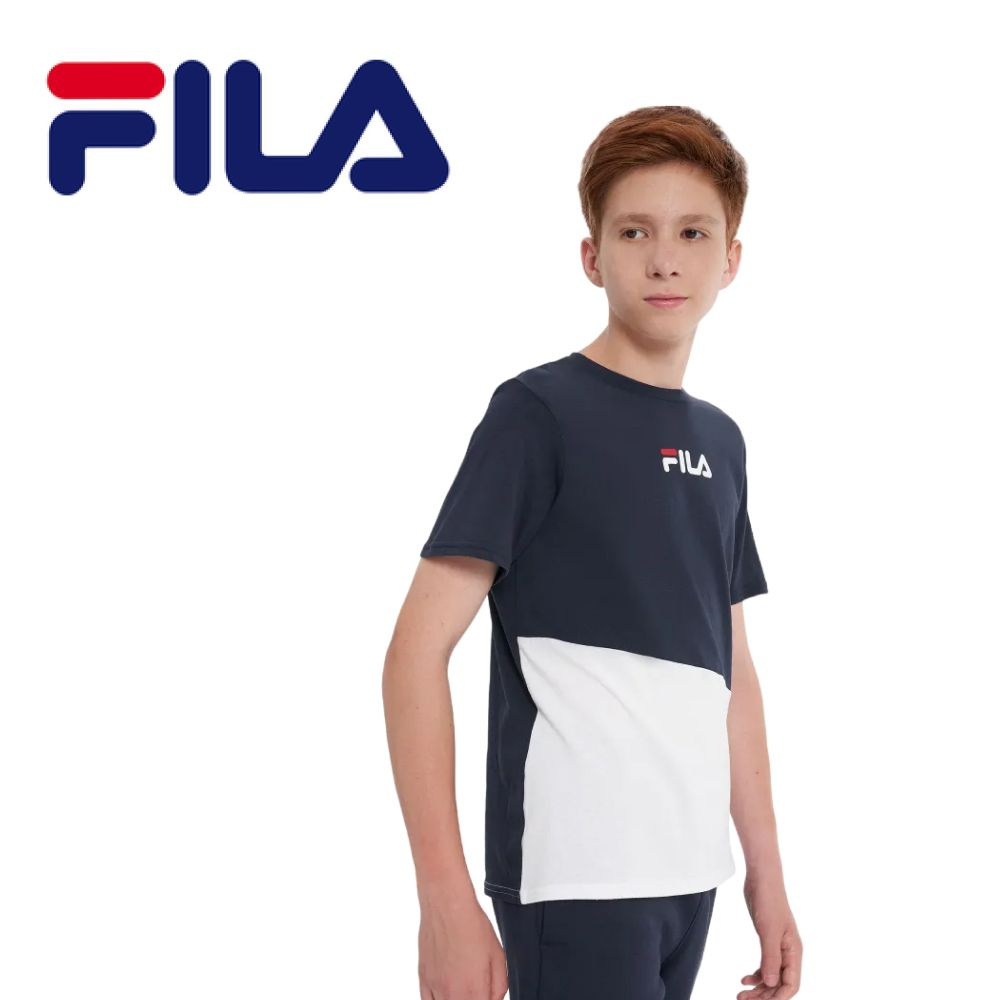 Футболка Fila, размер 152, цвет синий, белый, 100% Хлопок - купить по выгодной цене в интернет ...