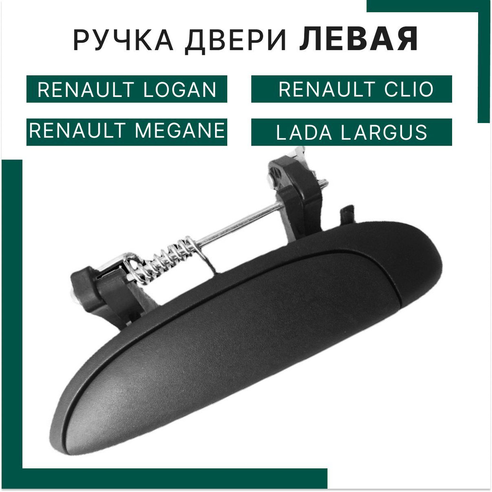 Ручка двери наружная ЛЕВАЯ передняя/задняя для Лада Ларгус, Рено Логан ...