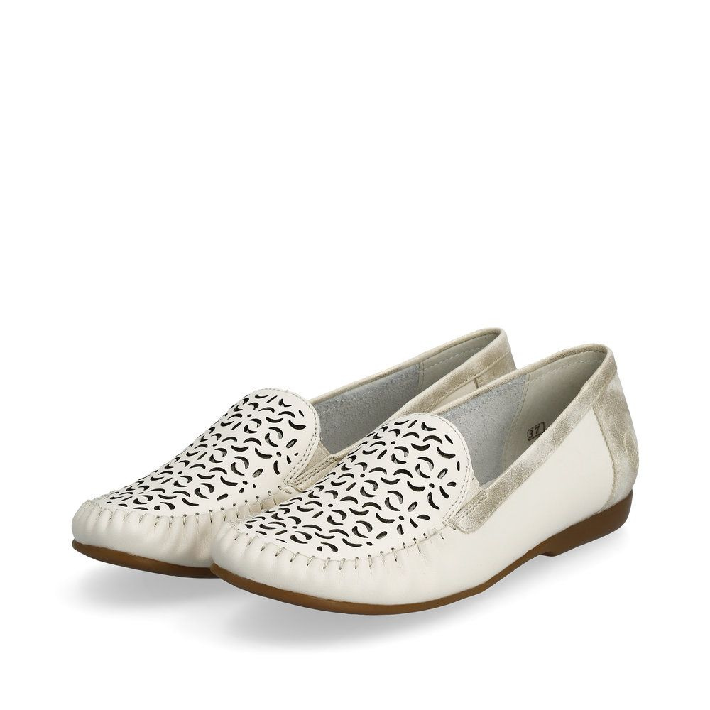 Мокасины Женский Rieker бежевый, размер 39 Швейцария Без застёжки G Лето Мягкая стелька купить c ...