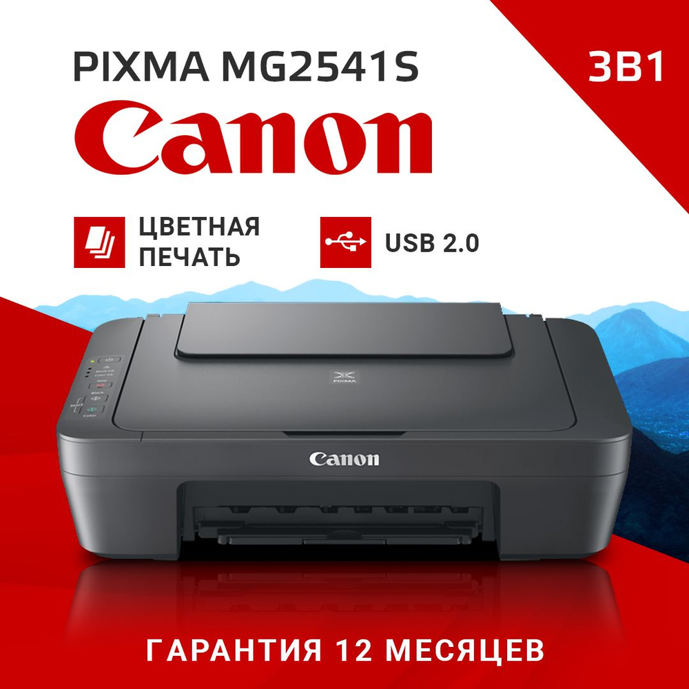 МФУ струйный цветной Canon Pixma MG2541S / А4 принтер, сканер, копир ...