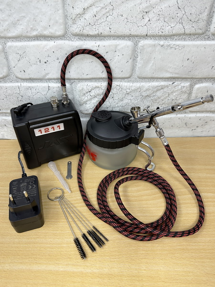 Набор для аэрографии Jas 1902 для маникюра ногтей (компрессор мощностью 10 Вт, ручка аэрограф ...