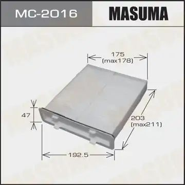 Салонный фильтр masuma mc-2016 suzuki sx4 1.6i-2.0d 06> купить на OZON по низкой цене (1650289243)