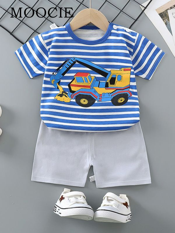 Комплект футболок Девочки, Мальчики MOOCIE разноцветный Короткий ...