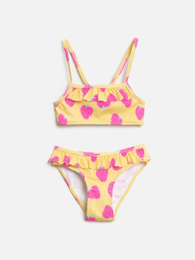 Купальник раздельный Девочки Acoola топ графит, размер 98, 104 Плавание, Аквааэробика Китай Рюши ...