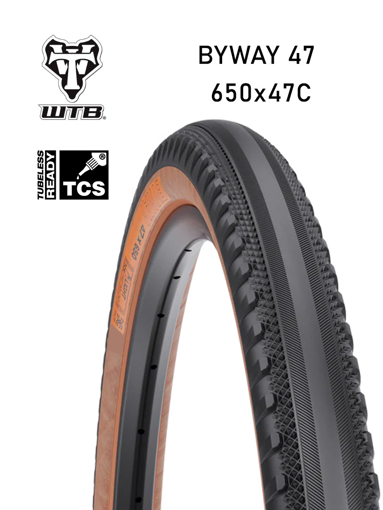 Покрышка бескамерная 650x47C WTB Byway Road Plus TCS tire (Tan Skinwall) купить на OZON по ...