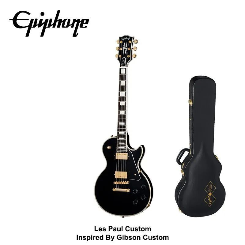 Epiphone Les Paul Custom Inspired By Gibson Custom Ebony+Case / Профессиональная электрогитара ...