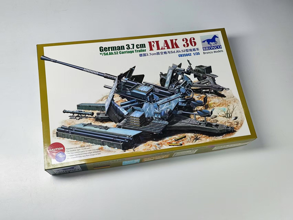 Bronco Model CB35042 1/35 немецкий 3,7 см Флак 36 в / Sd.Ah.52 Вагон ...