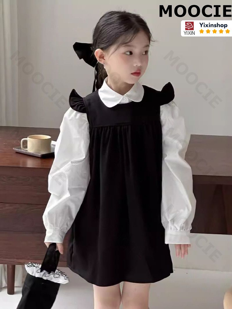 Комплект одежды Девочки MOOCIE Домашний с сорочкой, с юбкой черный, размер 100 ABS пластик ...