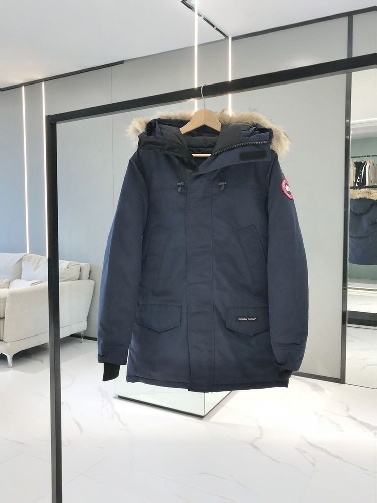 Пуховик Мужской CANADA GOOSE Пряжки ночной синий съемный воротник ...