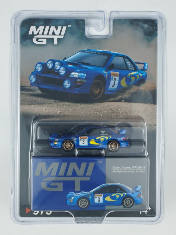 Машинка MINI GT 1/64 minigt 975 BL Subaru Impreza WRC98 1998 Rally ...