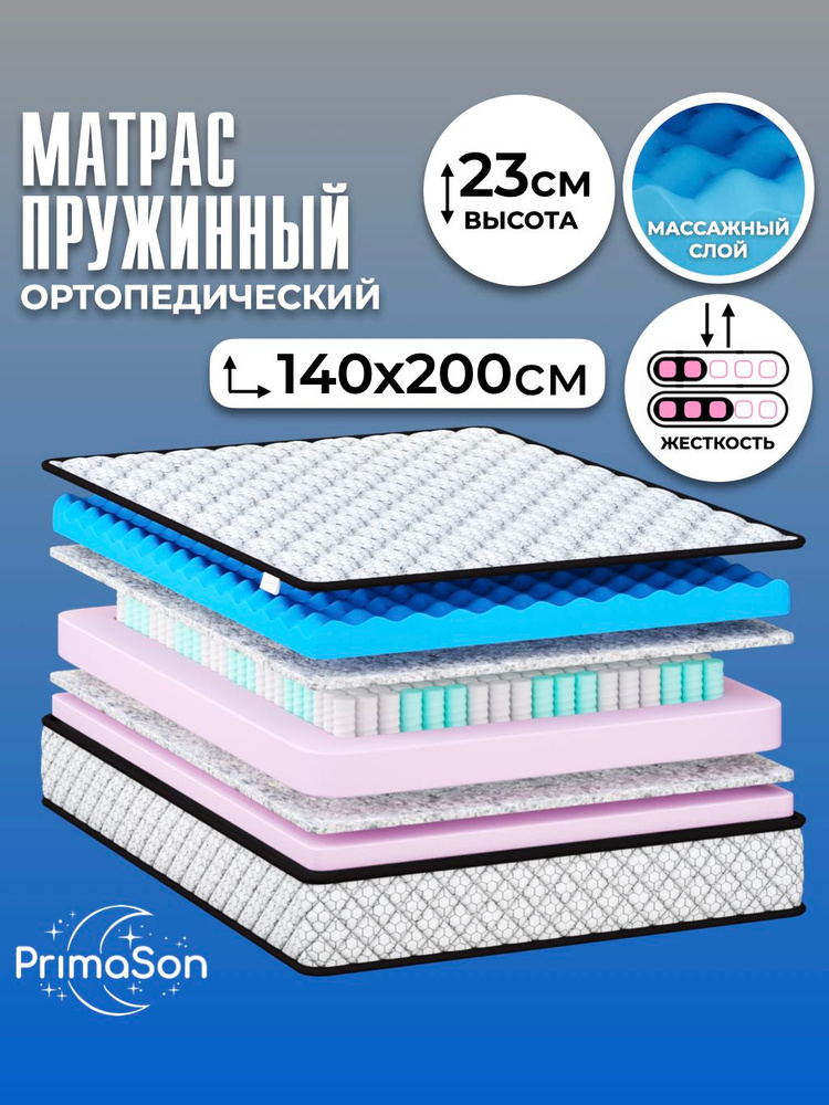 Матрас PrimaSon Be Queen, Независимые пружины, 140x200 см купить c ...