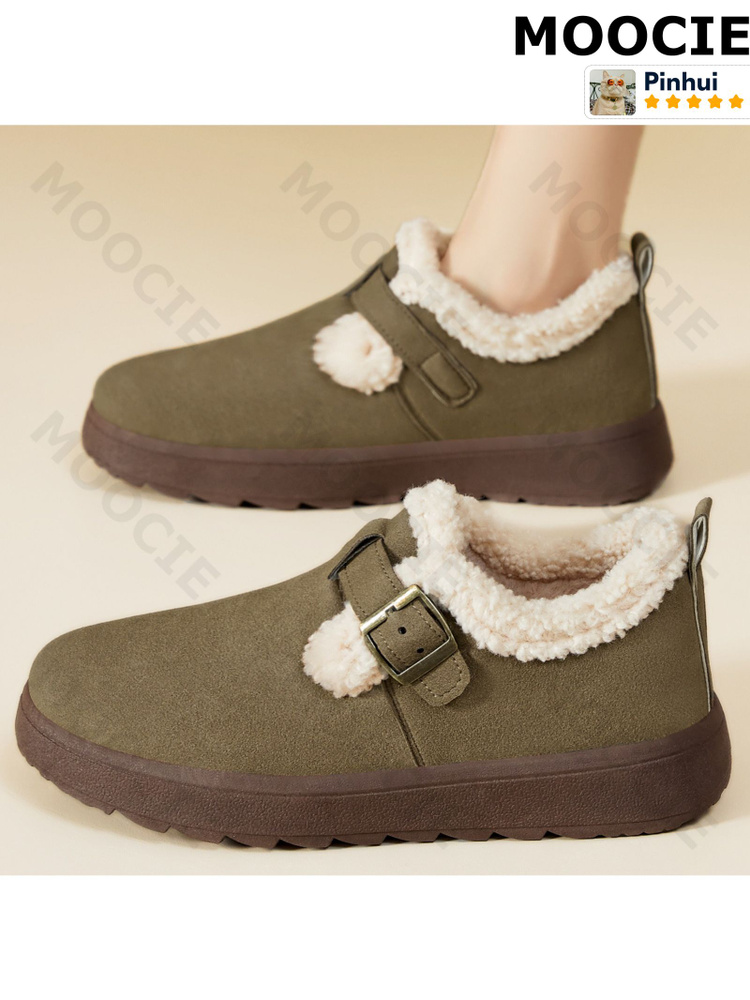 Сапоги Женский MOOCIE полусапоги, размер 36 хаки Зима Пряжка купить c доставкой на OZON по ...