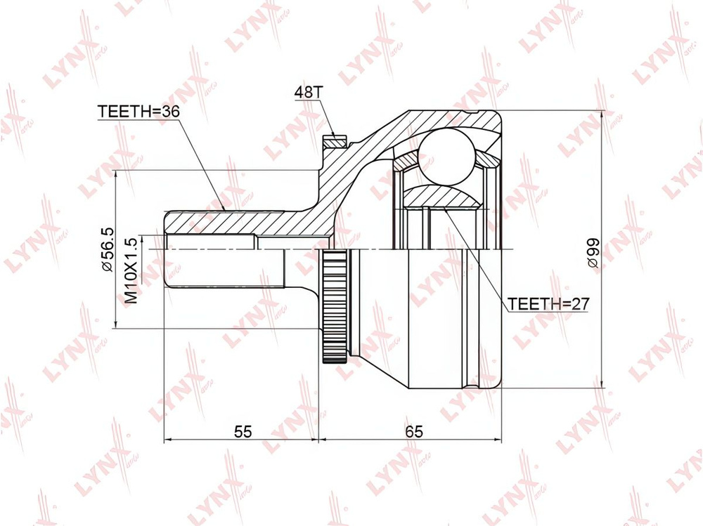 ШРУС наружный передний, для Вольво XC90 1 арт CO3780A LYNXAUTO купить на OZON по низкой цене ...