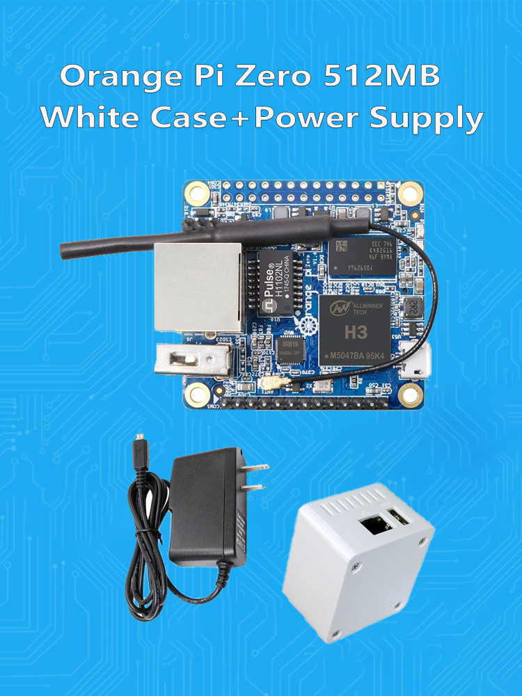 Orange Pi Zero 512MB H3 Quad-Core+White Case+OTG Power Supply, Open ...
