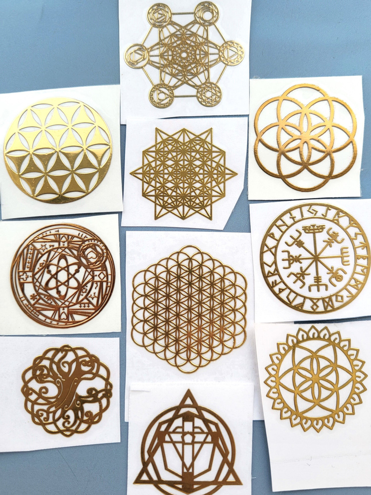 Цветок жизни, Куб Метатрона, Вегвизир, семя жизни, магические наклейки 10 штук купить на OZON по ...