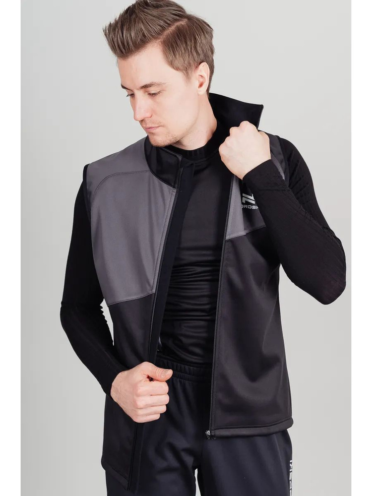 Жилет Мужской NORDSKI черный, графит Softshell, размер 46 купить c доставкой на OZON по низкой ...