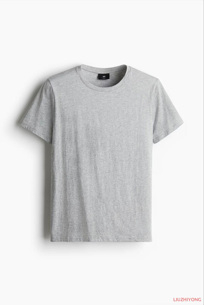 Футболка Мужской, Женский CHAOPAI серый меланж Короткий, размер 52, 54 Хлопок Повседневный ...