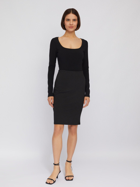 Юбка Женский Zolla черный Вискоза, Полиамид, размер 46 Миди Демисезон, рост 164-176 купить c ...