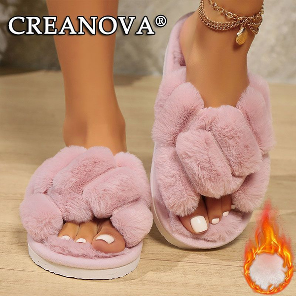 Тапочки Женский CREANOVA, размер 35, 36 тускло-розовый Маломерит Без застёжки Зима купить c ...