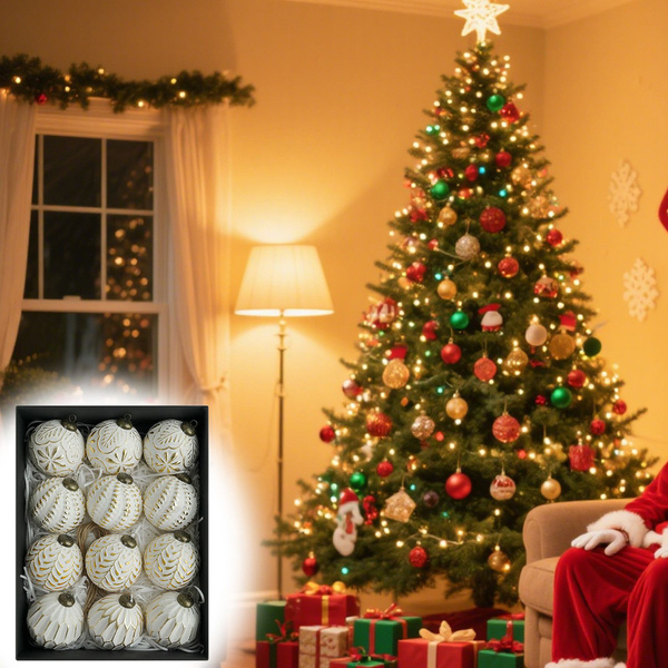 Набор ёлочных шаров 12 шт/8 см . Новогоднее украшение. Шары подвесные ...