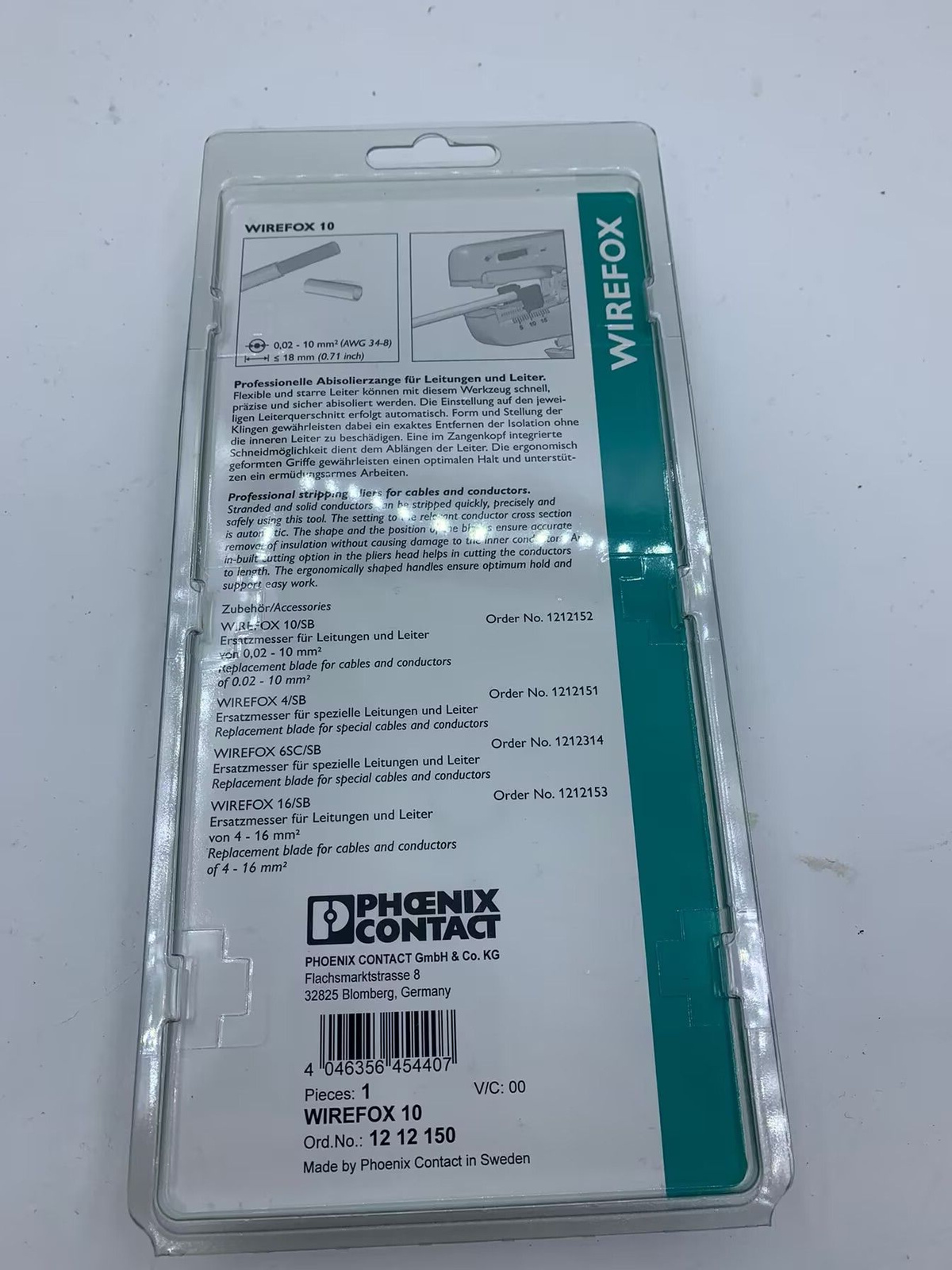 Инструмент для снятия изоляции 0,02 - 10 мм2 WIREFOX 10 Phoenix Contact 1212150 купить на OZON ...