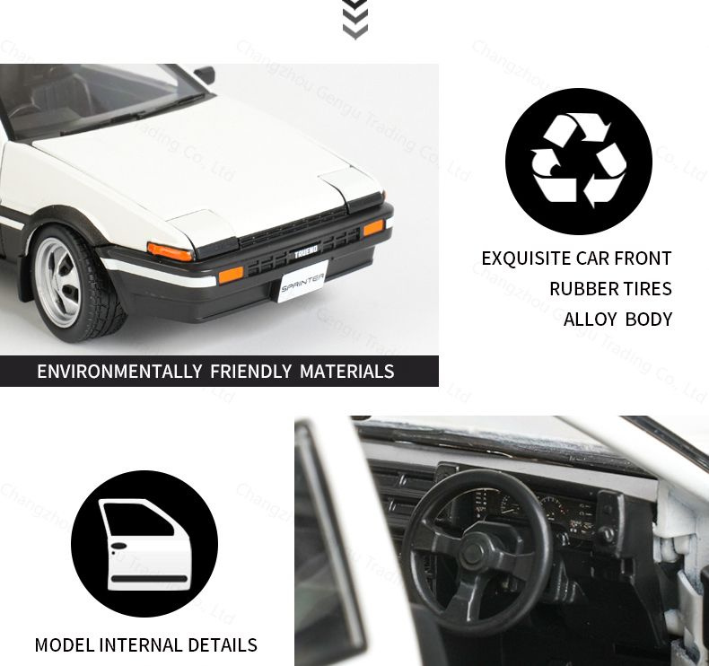 Maisto 1:24 Toyota Sprinter Trueno AE86 , отлитая под давлением Коллекционная модель автомобиля ...