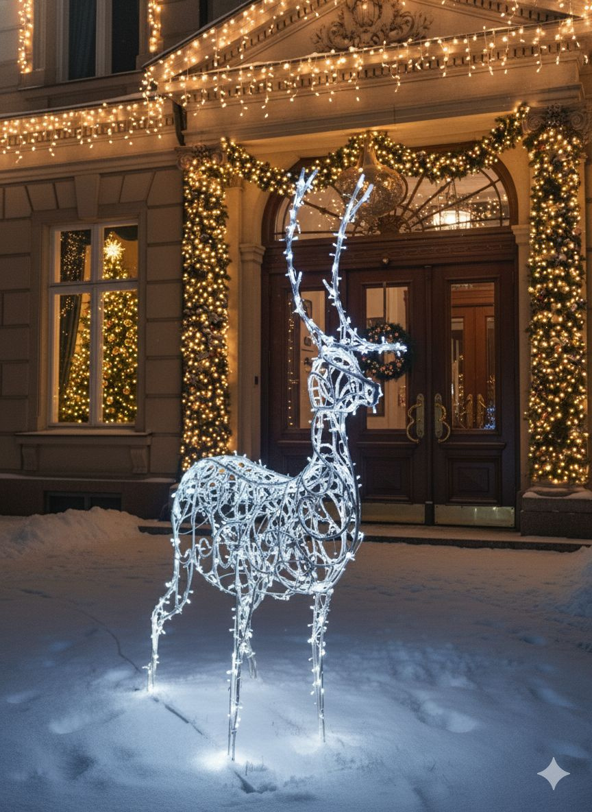 Олень новогодний большой, уличный купить c доставкой на OZON по низкой ...