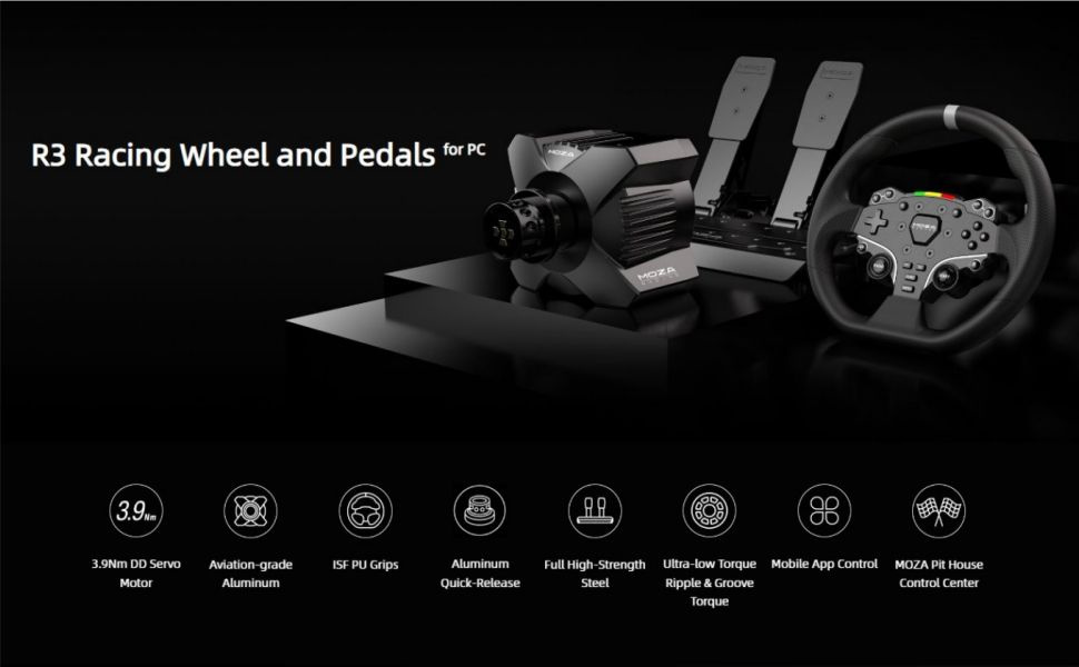 Игровой руль MOZA R3 Bundle for PC R3 Base, ES Lite Wheel, SR-P Lite ...