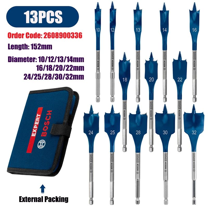 Набор серии Bosch Expert 1032 мм состоит из 13 новых пластин и сверла ...