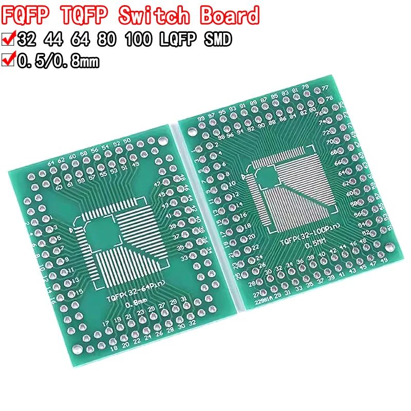 5ШТ FQFP TQFP 32 44 64 80 100 LQFP к Плате DIP Transfer DIP Pin Адаптер ...