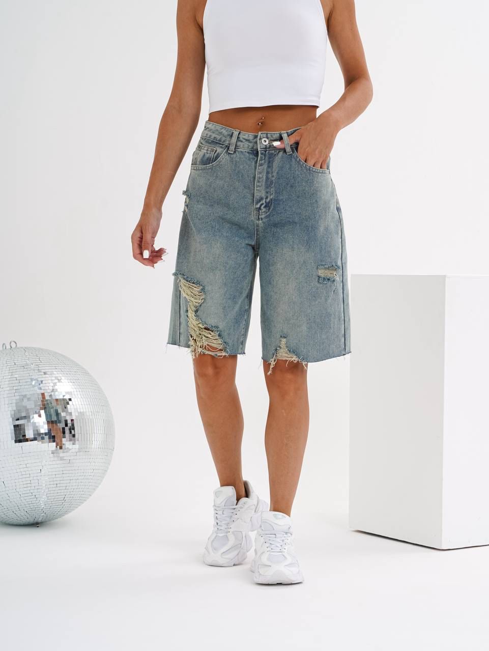 Шорты Женский KK Fashion Повседневный серо-голубой светлый, размер 44 ...