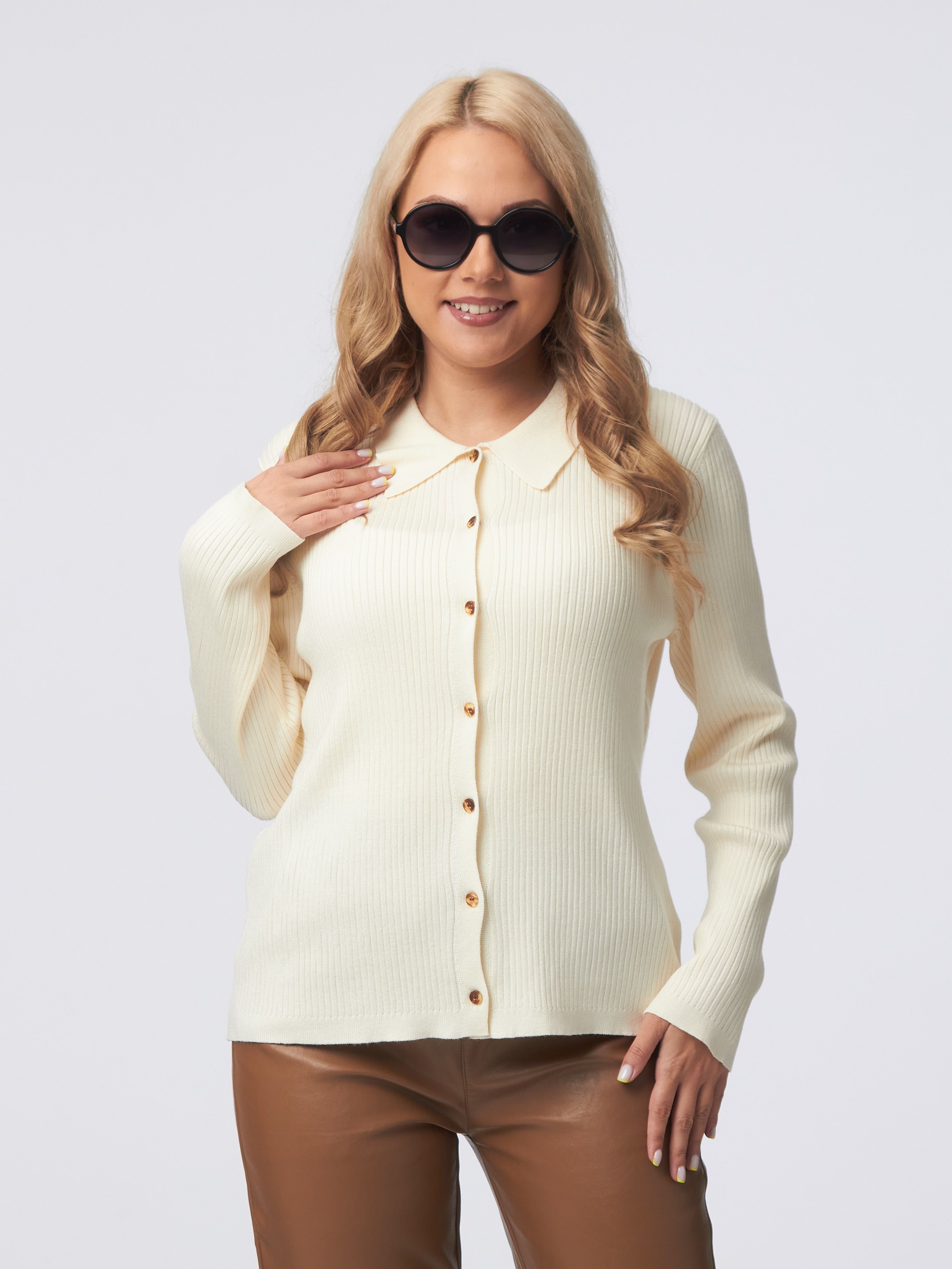 Джемпер ARTT Store JK227 Пуговка, женский, Корея, из хлопка, хлопковый ...