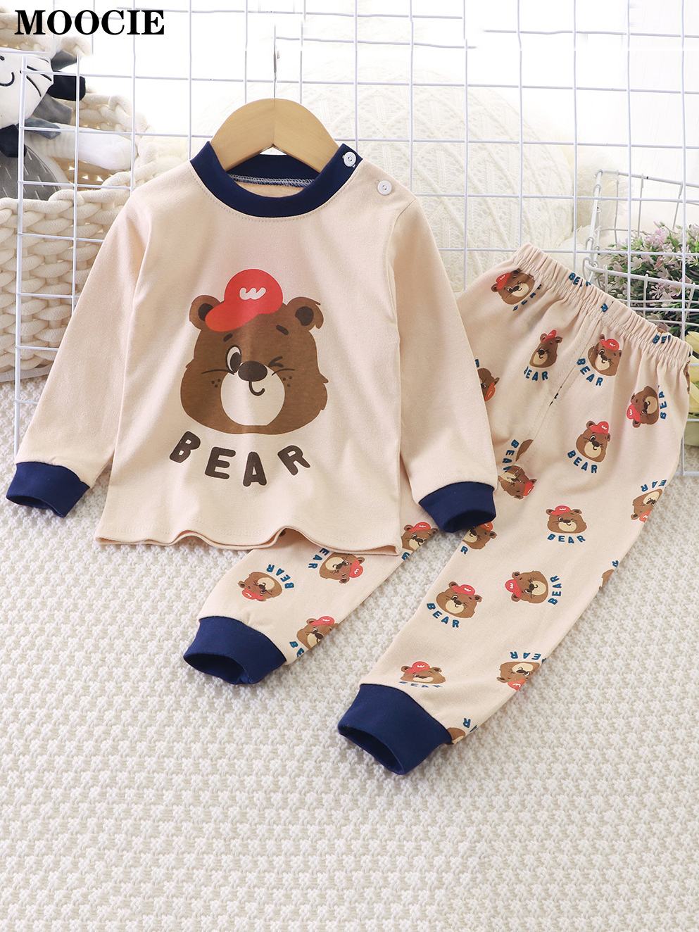 Комплект одежды Мальчики, Девочки бежевый лайт, размер 140 Хлопок ...