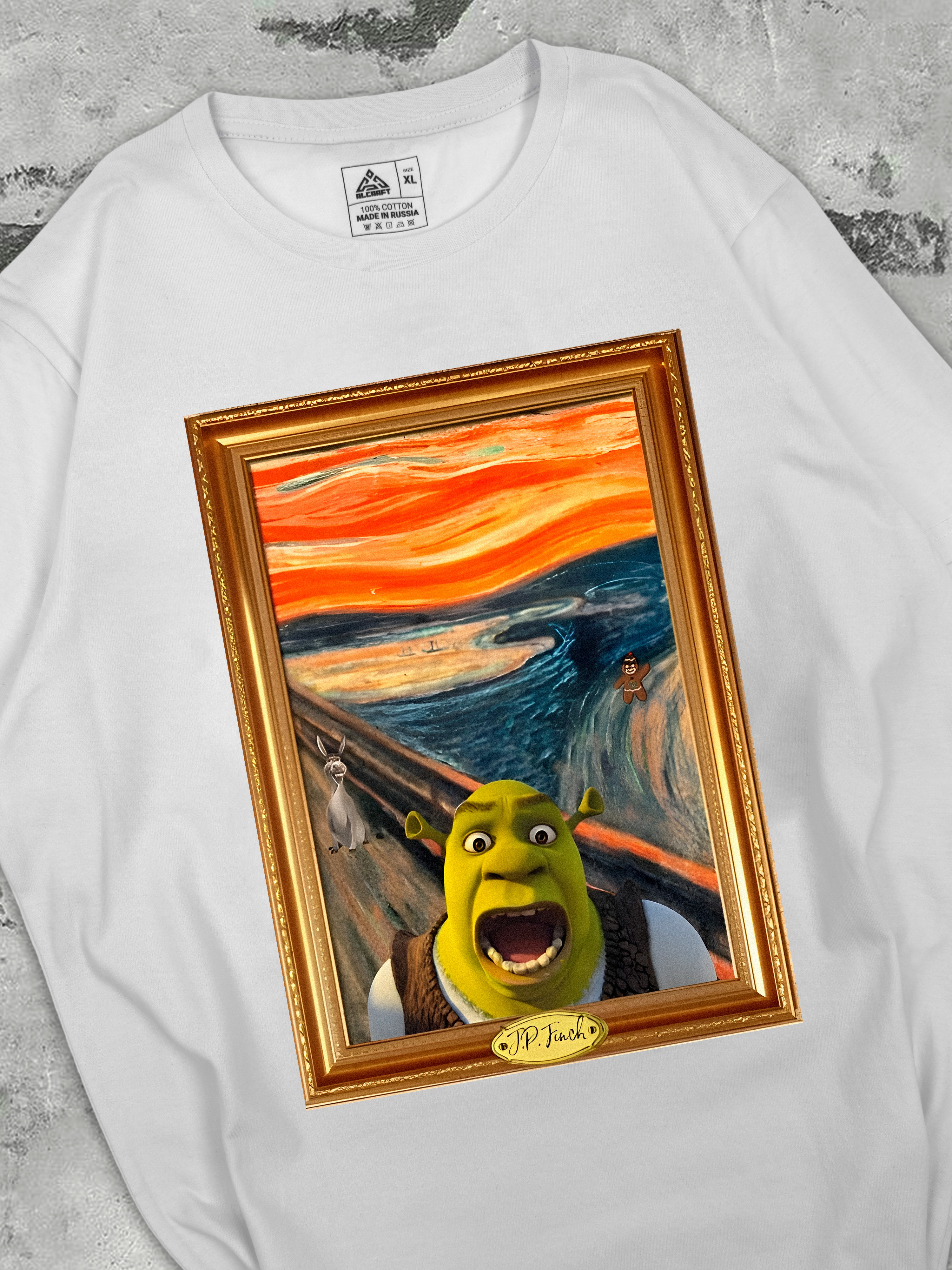 Футболка Женский, Мужской ALCRAFT MEMES черный, белый Длинный, размер ...