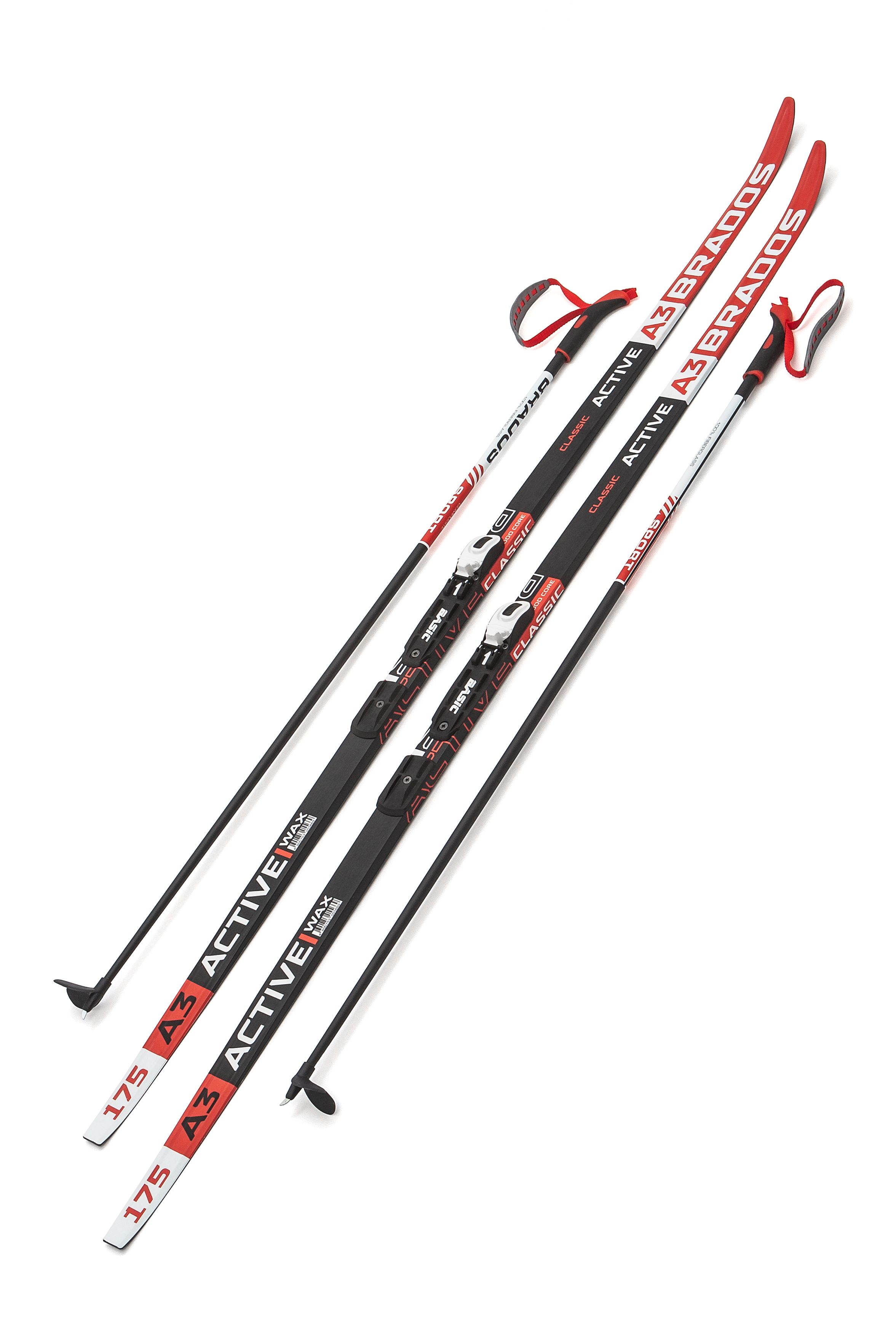 Лыжный комплект NNN с палками и креплением STC - 175 см WAX Brados ...