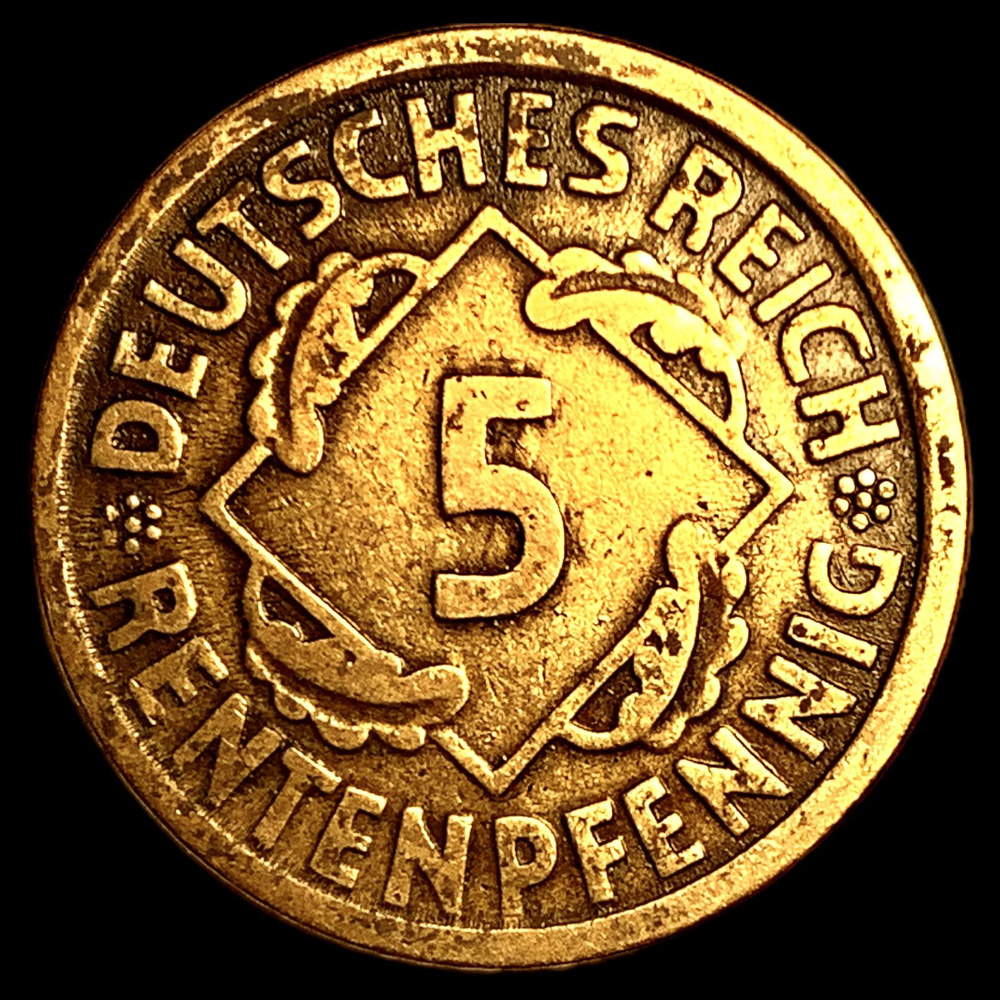 Монета Германия 5 рентенпфеннингов 1924 год, A. Колосья - купить в интернет-магазине OZON с ...