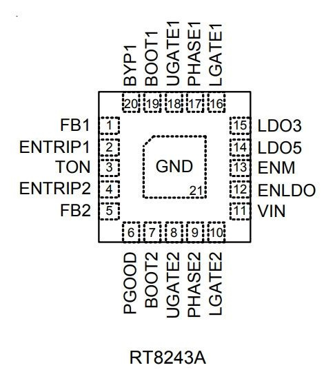 Запчасть для мобильного устройства AiTech Микросхема RT8243AZQW 8A ...