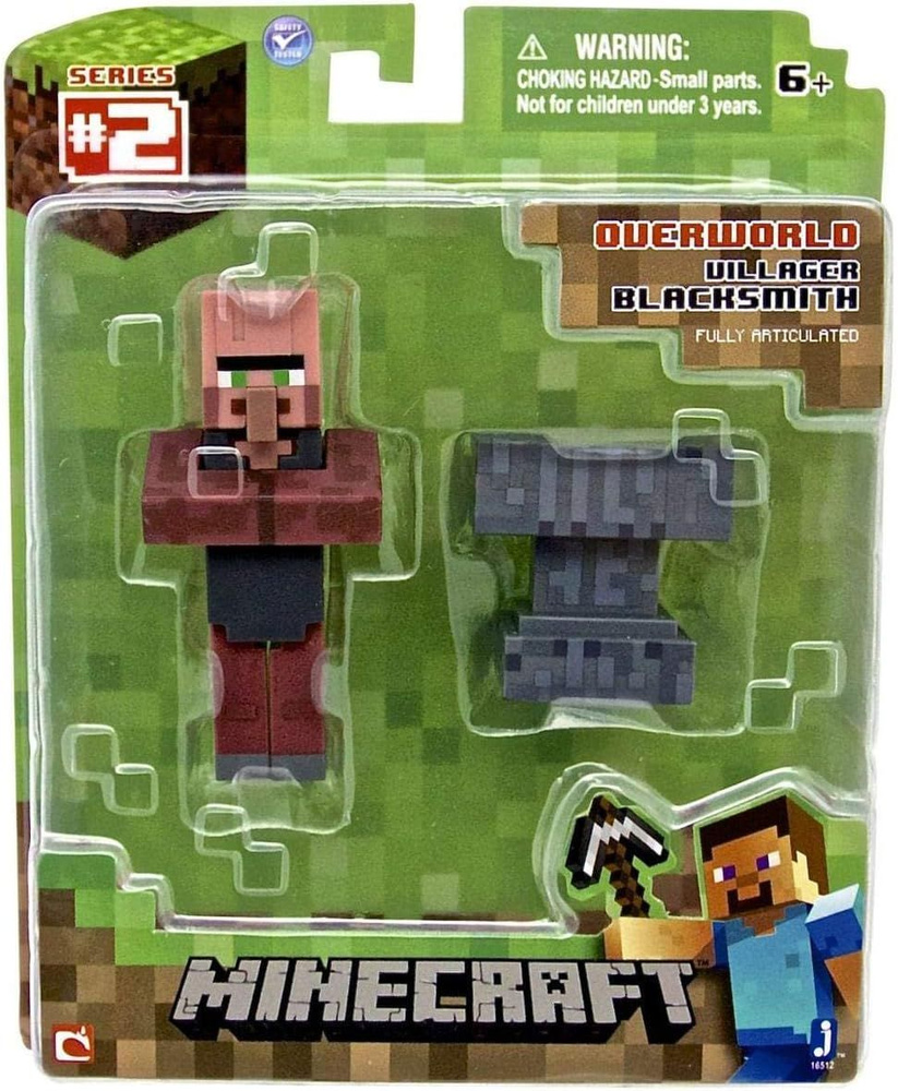 Minecraft,3-дюймовая фигурка Core Steve Action Figure с аксессуарами ...