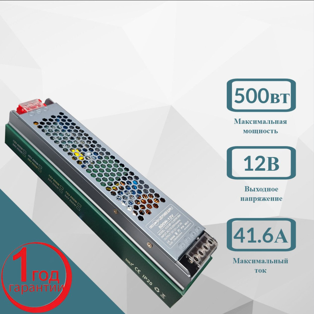 12В I Блок питания для светодиодных лент 12V 500 Вт - купить по низким ...