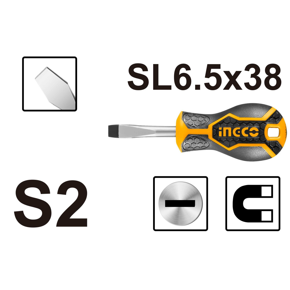 Отвертка плоская INGCO SL6.5 x 38 - купить в интернет-магазине OZON с ...