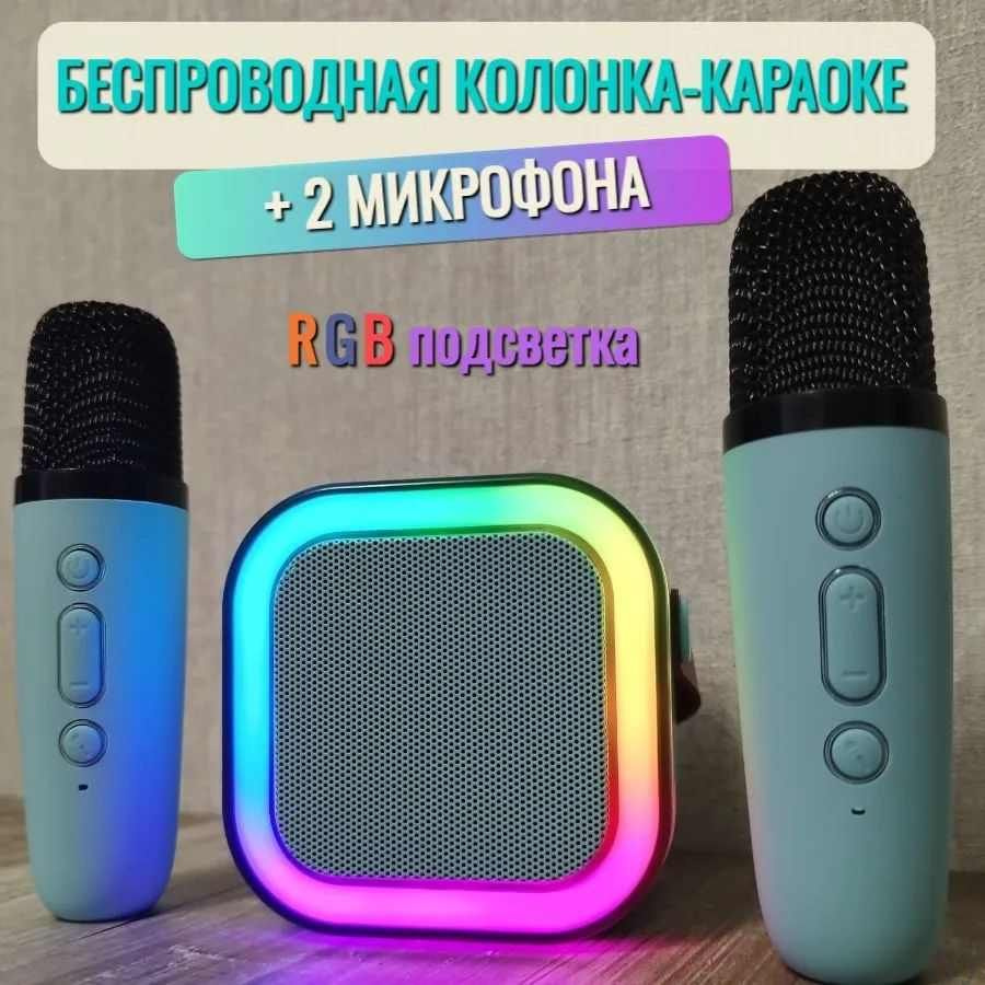 Портативная КАРАОКЕ система, колонка с двумя микрофонами - купить с ...
