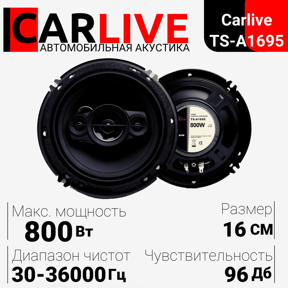 Автозвук/ Автомобильные Динамики Carlive TS-A1695 - купить по выгодной цене в интернет-магазине ...
