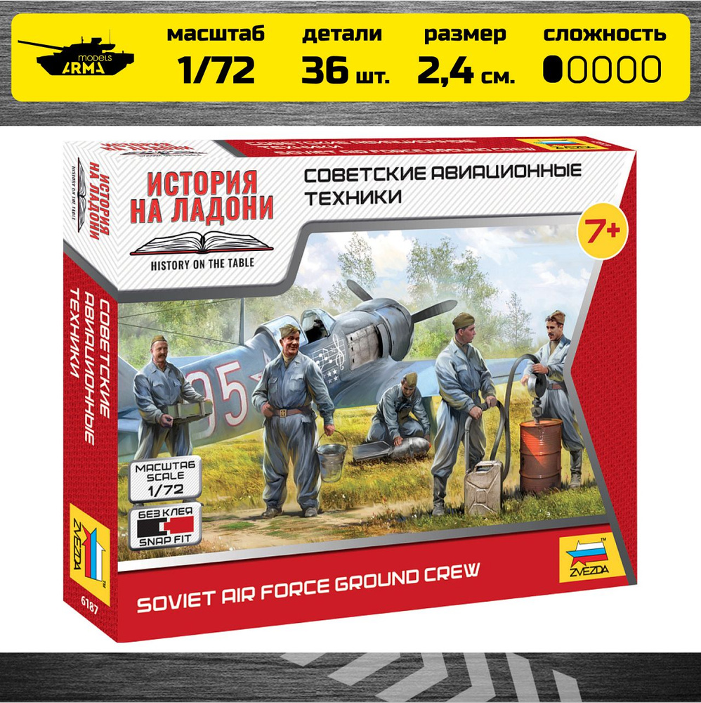 Набор фигурок Звезда 6187 Советские авиационные техники Масштаб 1:72 ...