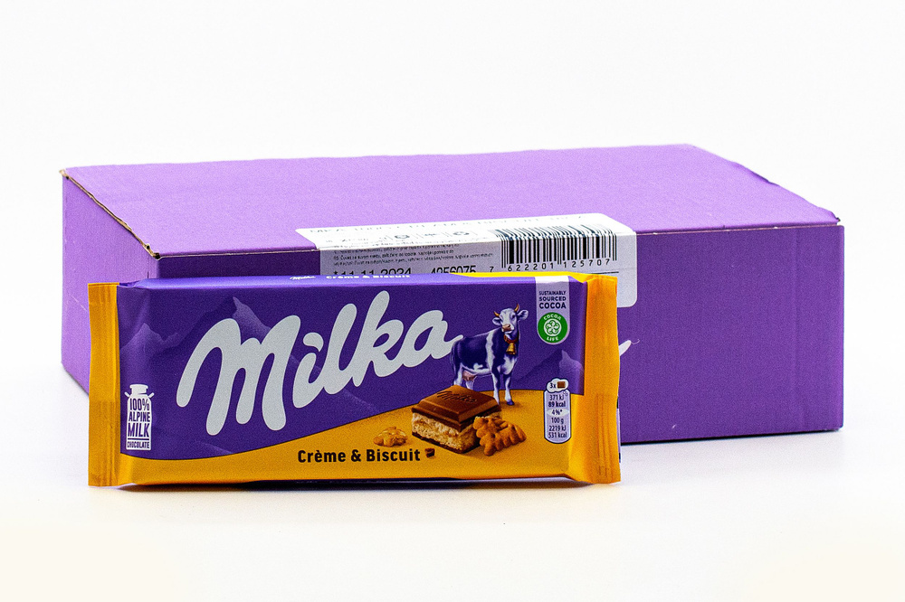 Молочный шоколад Милка c прослойкой крема и печеньем 100 грамм / Milka ...