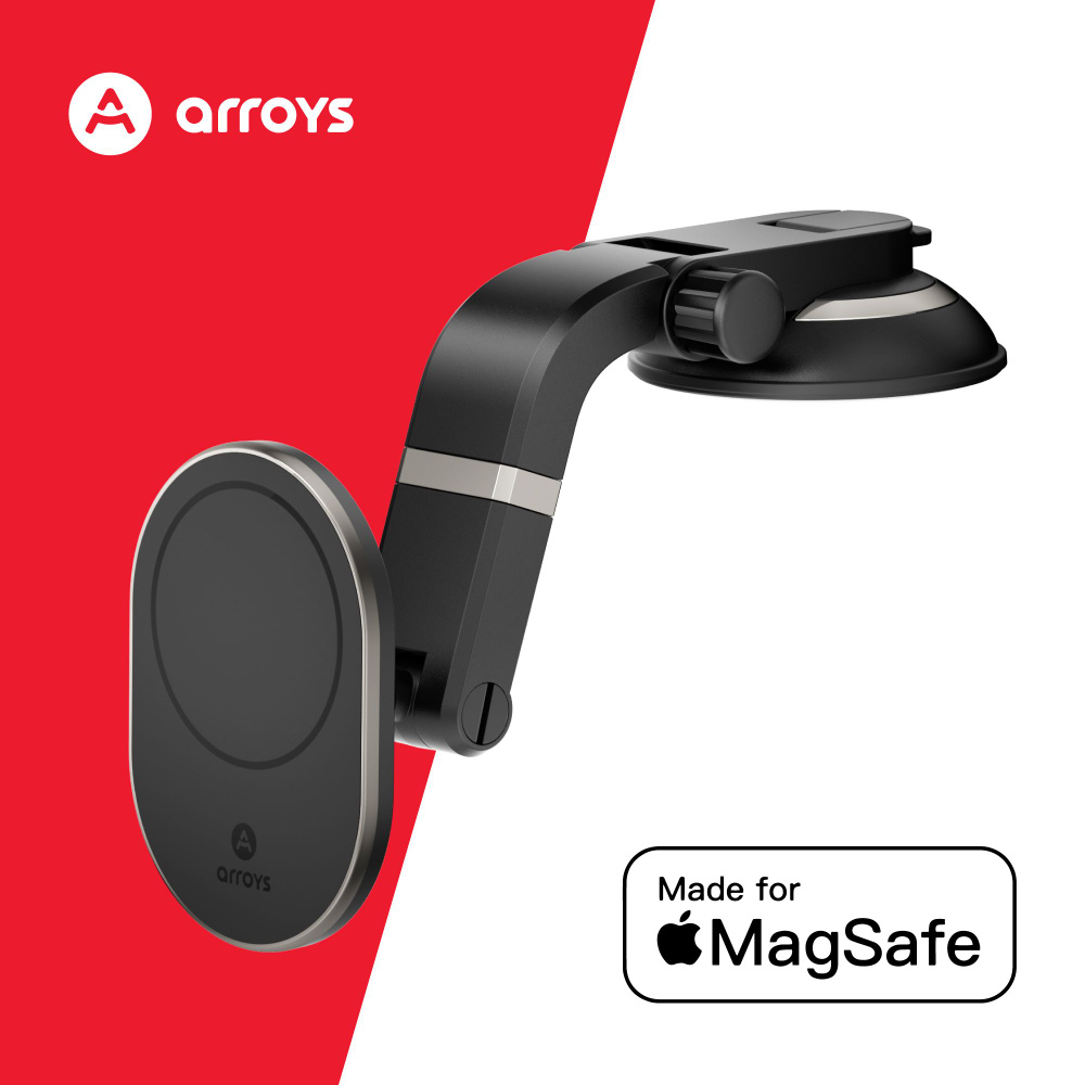 Держатель с MagSafe для смартфона iPhone в машину Arroys Dash-MS2 на присоске. Крепление на ...