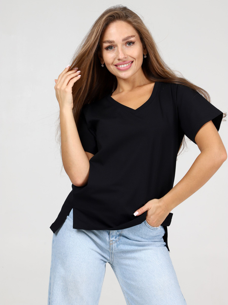 Футболка IS TEKS, размер 58, цвет черный, 95%хлопок; 5% лайкра - купить ...